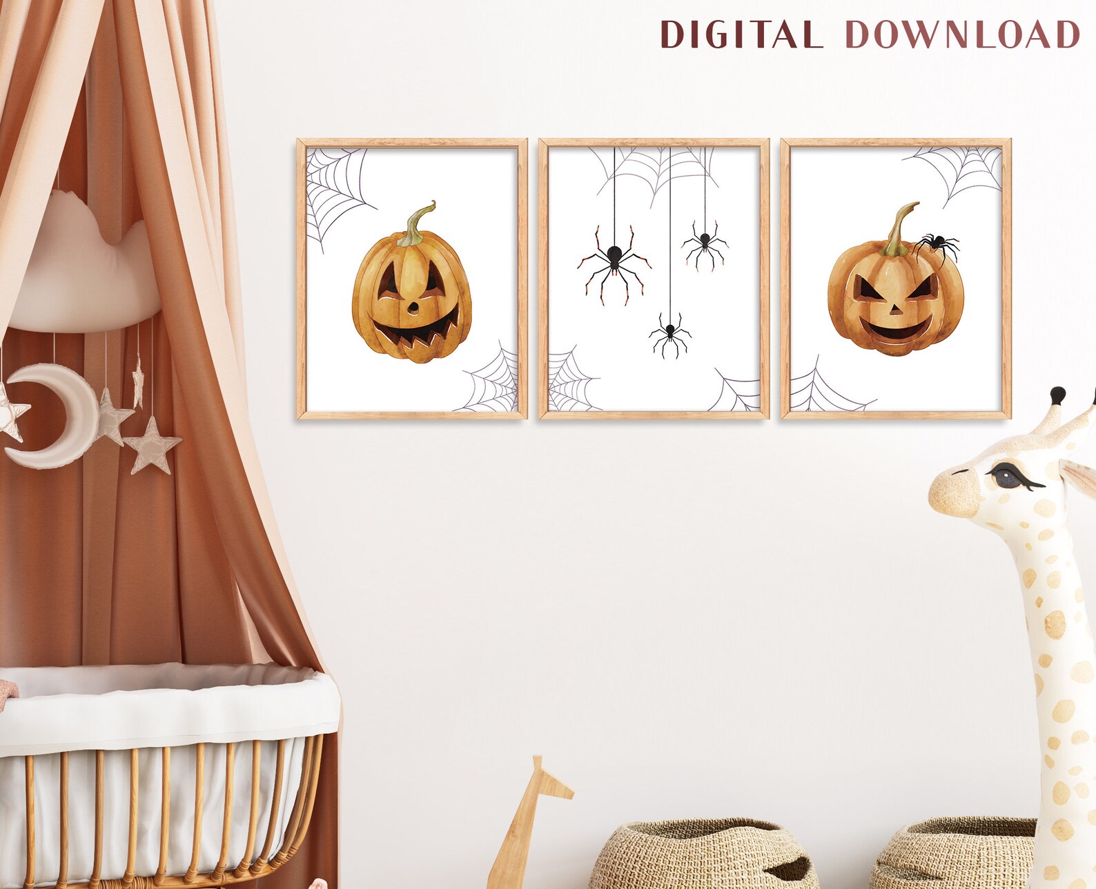 Halloween Printable Wall Art Halloween Decor Print Set of 3 | Etsy