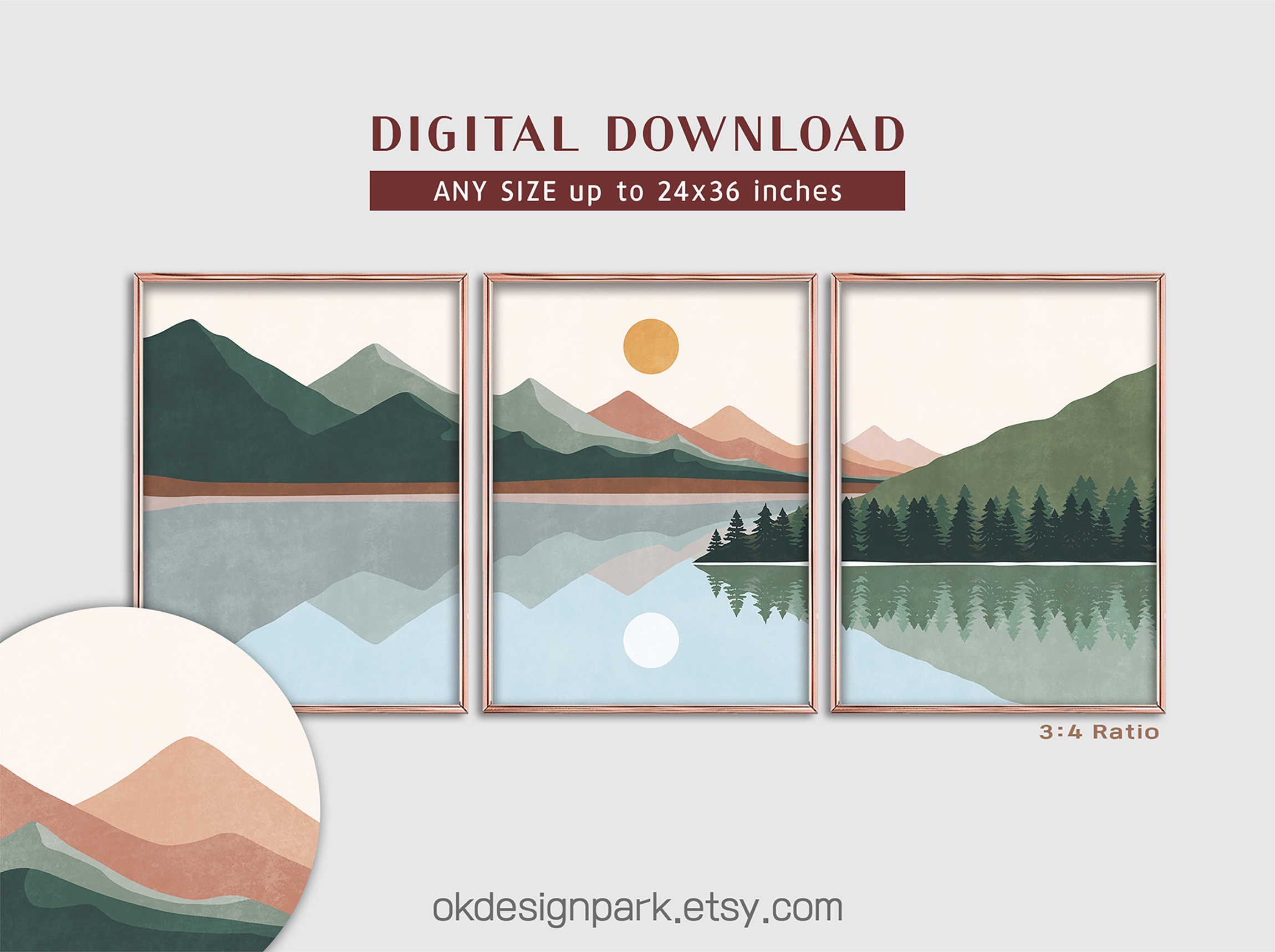 Boho Wall Decor Boho Home Decor Set of 3 Prints Printable | Etsy