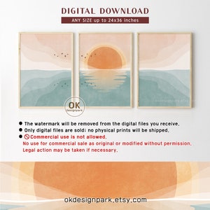 Ocean Waves Print Boho Beach Print Ocean Wall Art Modern - Etsy