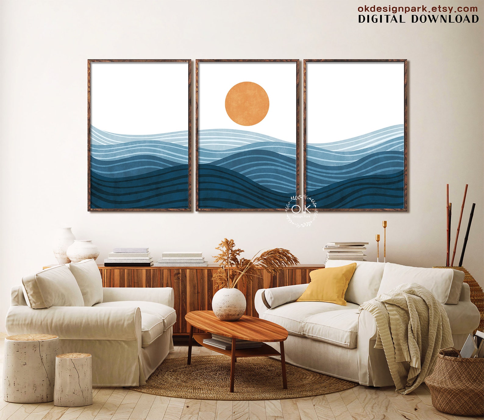 Boho Beach Print Ocean Waves Print Ocean Wall Art Modern - Etsy