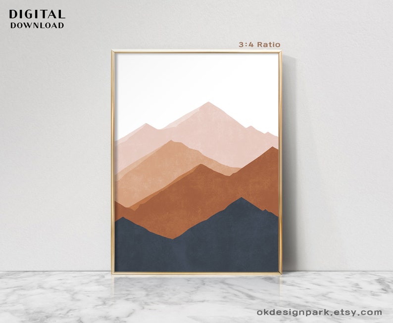 Landscape Art Print Mid Century Modern Poster Set of 3 | Etsy