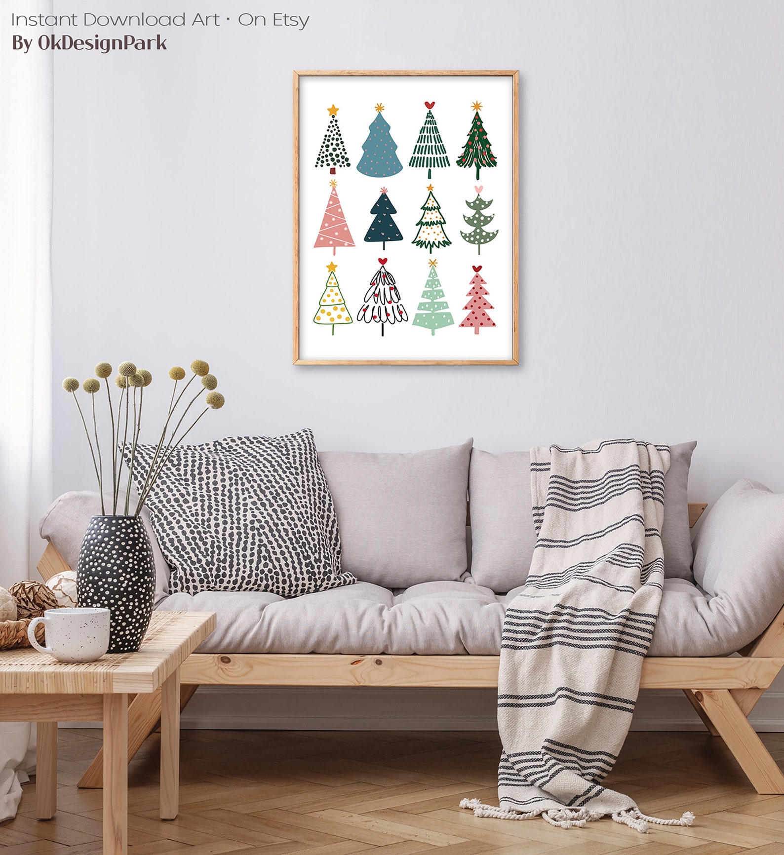 Christmas Wall Decor Holiday Wall Art Christmas Tree Art - Etsy