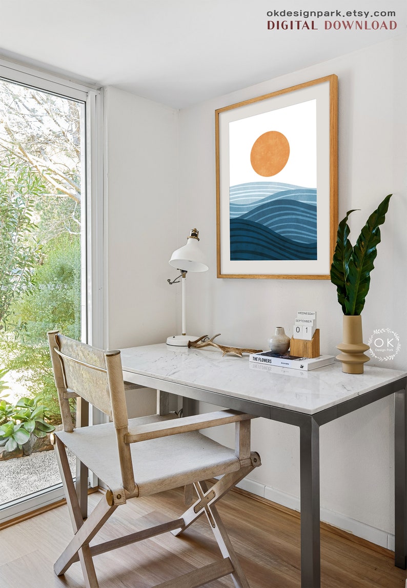 Boho Beach Print Ocean Waves Print Ocean Wall Art Modern - Etsy