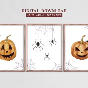 Halloween Printable Wall Art Halloween Decor Print Set of 3 | Etsy
