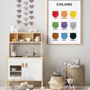 Shapes Printable, Nursery Poster, Colors Educational Print, Teaching ...