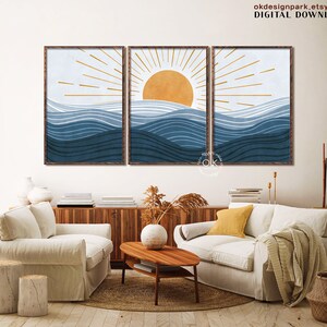 Boho Beach Print Ocean Wall Art Modern Ocean Prints Ocean - Etsy