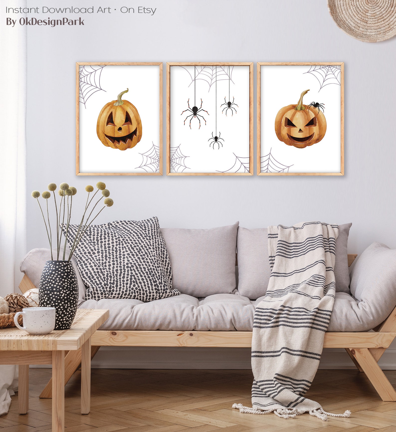 Halloween Printable Wall Art Halloween Decor Print Set of 3 | Etsy