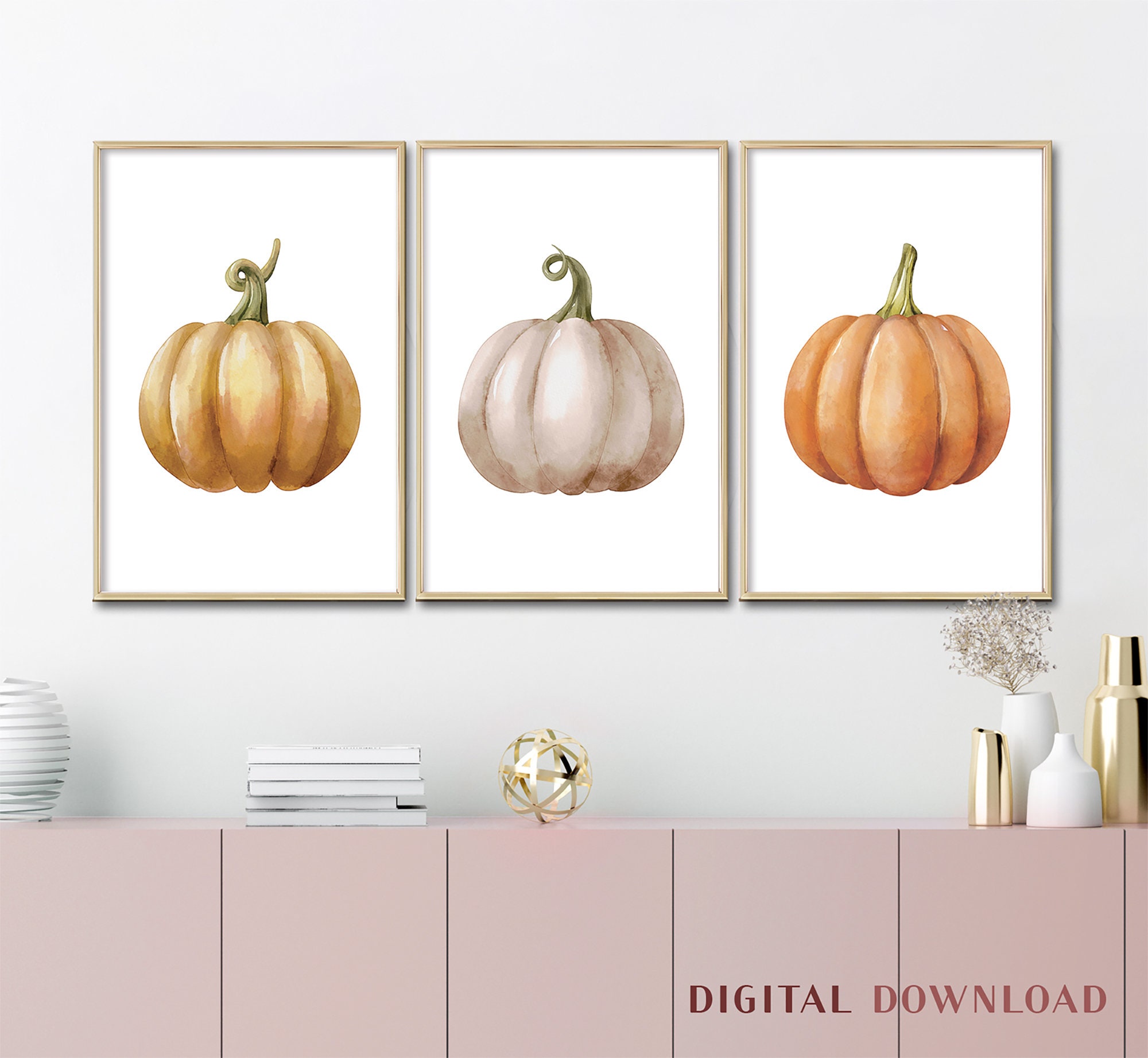 Fall Wall Decor, Fall Prints Set of 6, Fall Home Decor, Watercolor ...