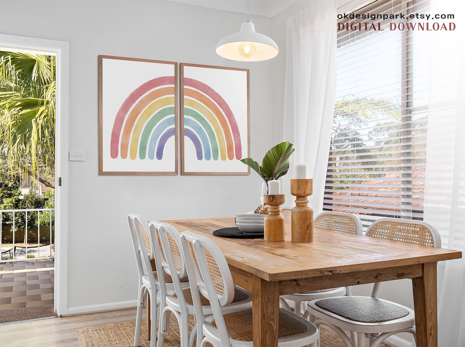 Watercolor Rainbow Print Set Watercolor Rainbow Wall Art | Etsy