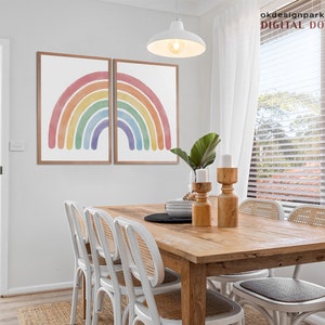 Watercolor Rainbow Print Set Watercolor Rainbow Wall Art | Etsy