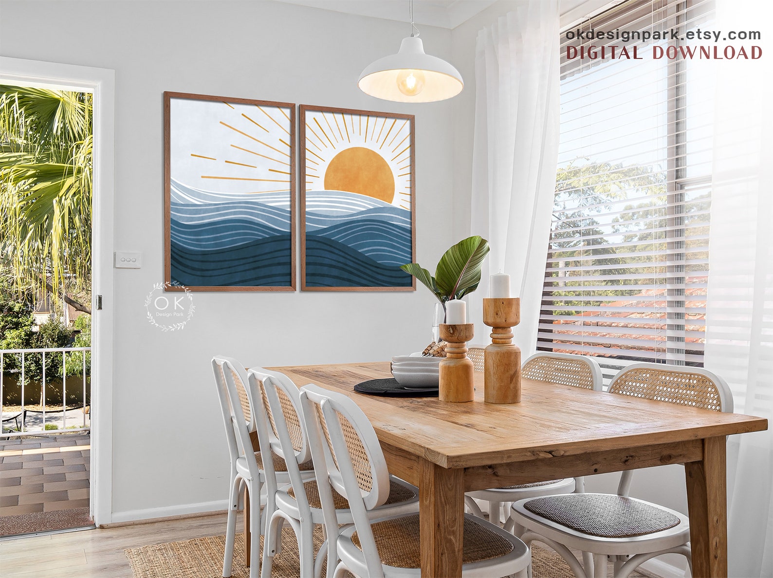 Boho Beach Print Ocean Wall Art Modern Ocean Prints Ocean - Etsy