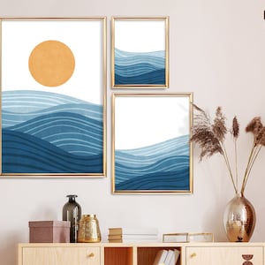 Boho Beach Print Ocean Waves Print Ocean Wall Art Modern - Etsy