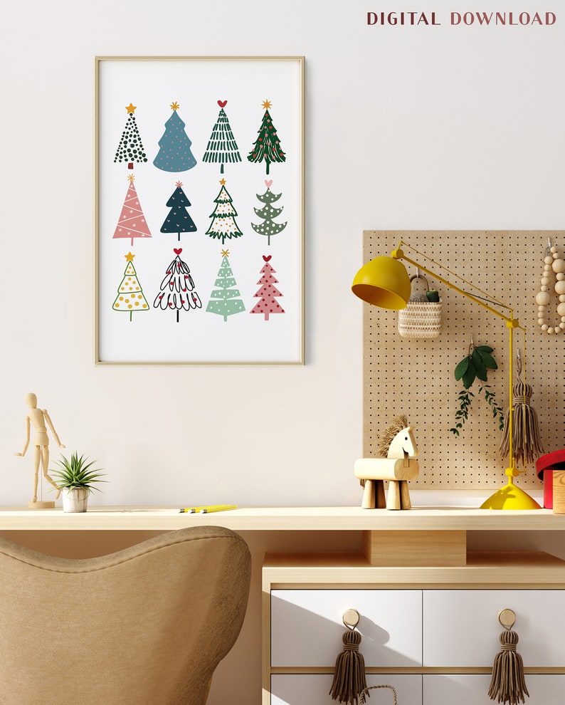 Christmas Wall Decor, Holiday Wall Art, Christmas Tree Art Print ...