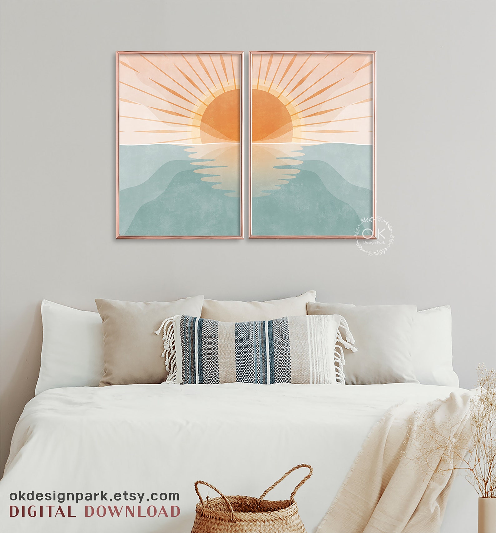 Ocean Wall Art Boho Beach Print Ocean Waves Print Modern - Etsy