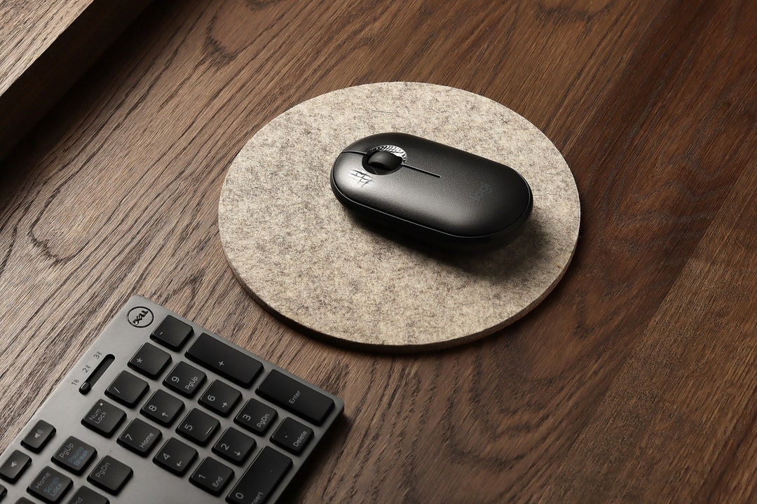 Round Mouse Pad,100% Merino Wool Felt,cork,beige,non-slip,desk Design ...