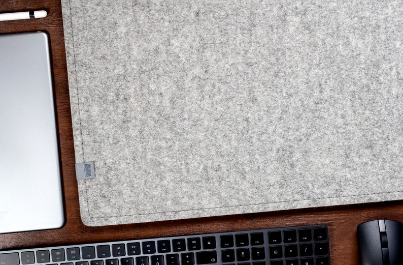 Large Desk Mat100% Merino Wool Feltcorklight Greydesk | Etsy