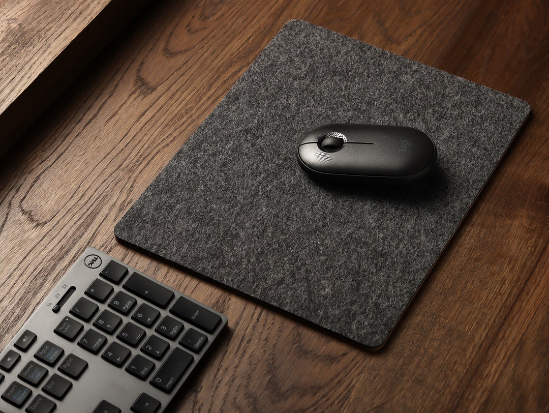 Mouse Pad,100% Merino Wool Felt,cork,dark Grey,non-slip,desk Design ...