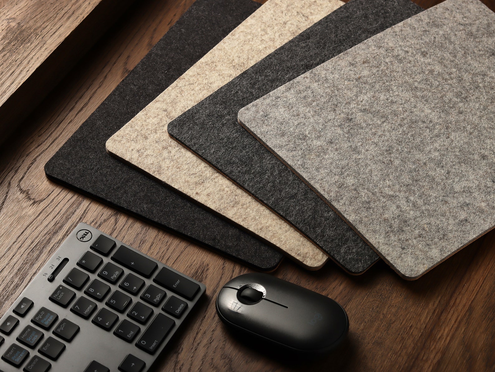 Merino Wool Felt Mouse Pad, Cork Base, Non-slip, Light Grey - Etsy