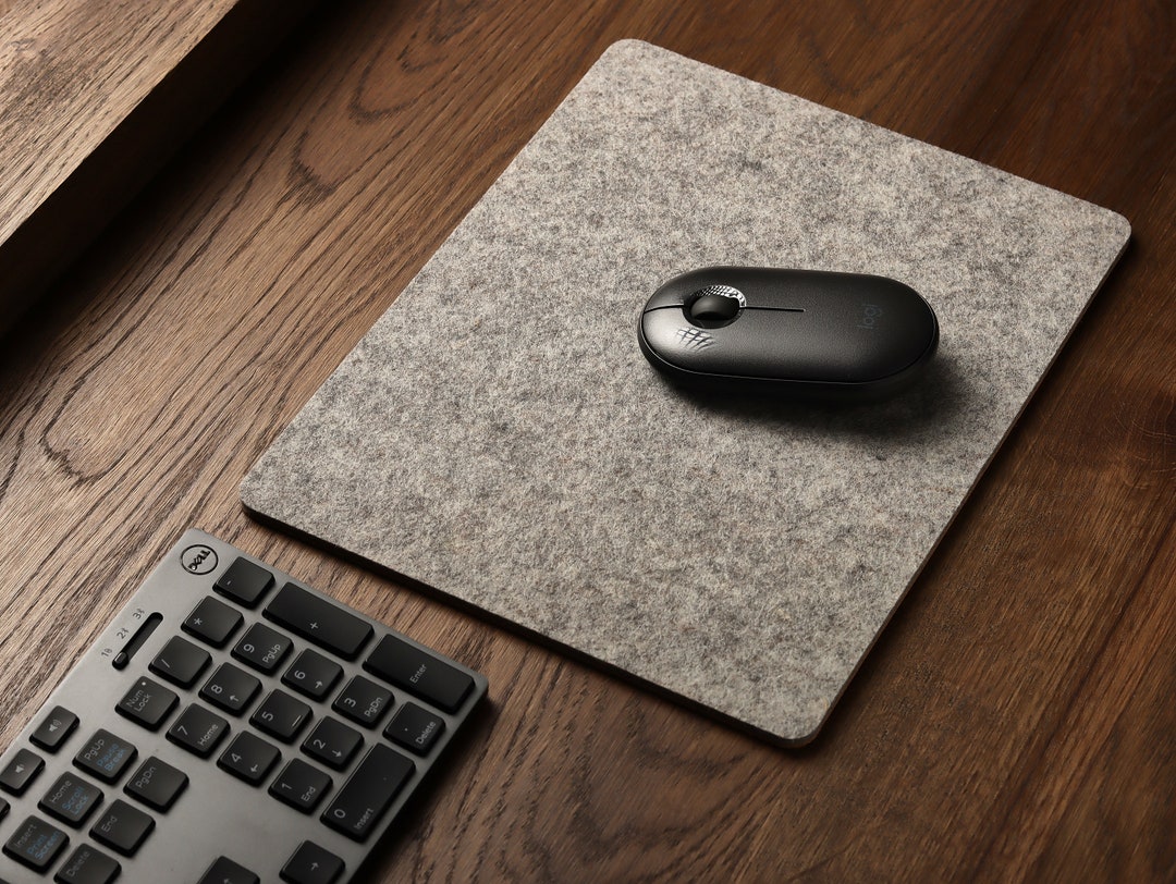 Mouse Pad,100% Merino Wool Felt,cork,light Grey,non-slip,desk Design ...