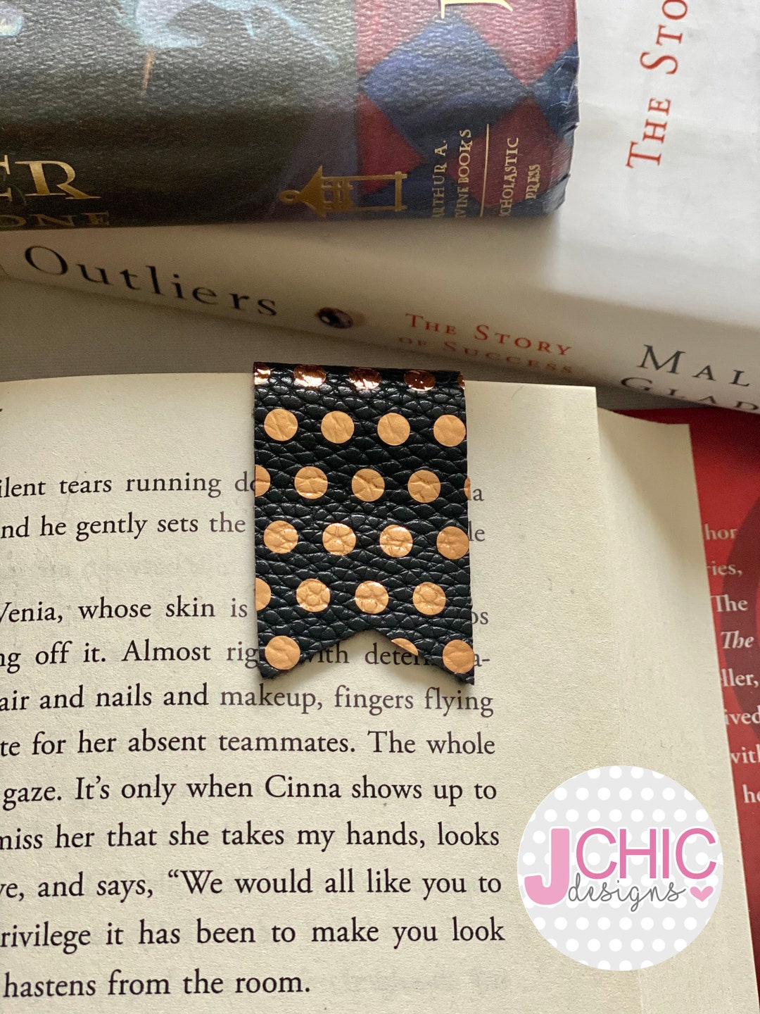 Polka Dot Magnetic Bookmark Leather, Faux Leather, Vegan Leather - Etsy