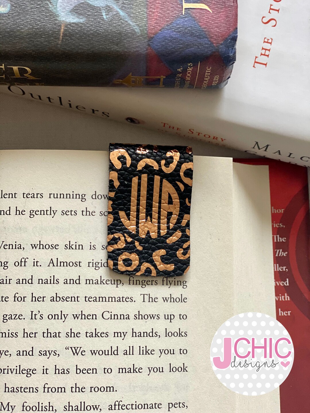 Personalized Cheetah Print Monogram Magnetic Bookmark Leather, Faux ...