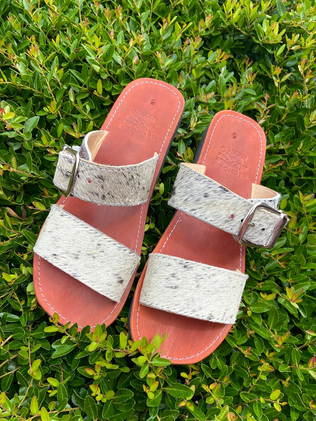 Cowhide Sandals| Western Leather Sandals - Etsy