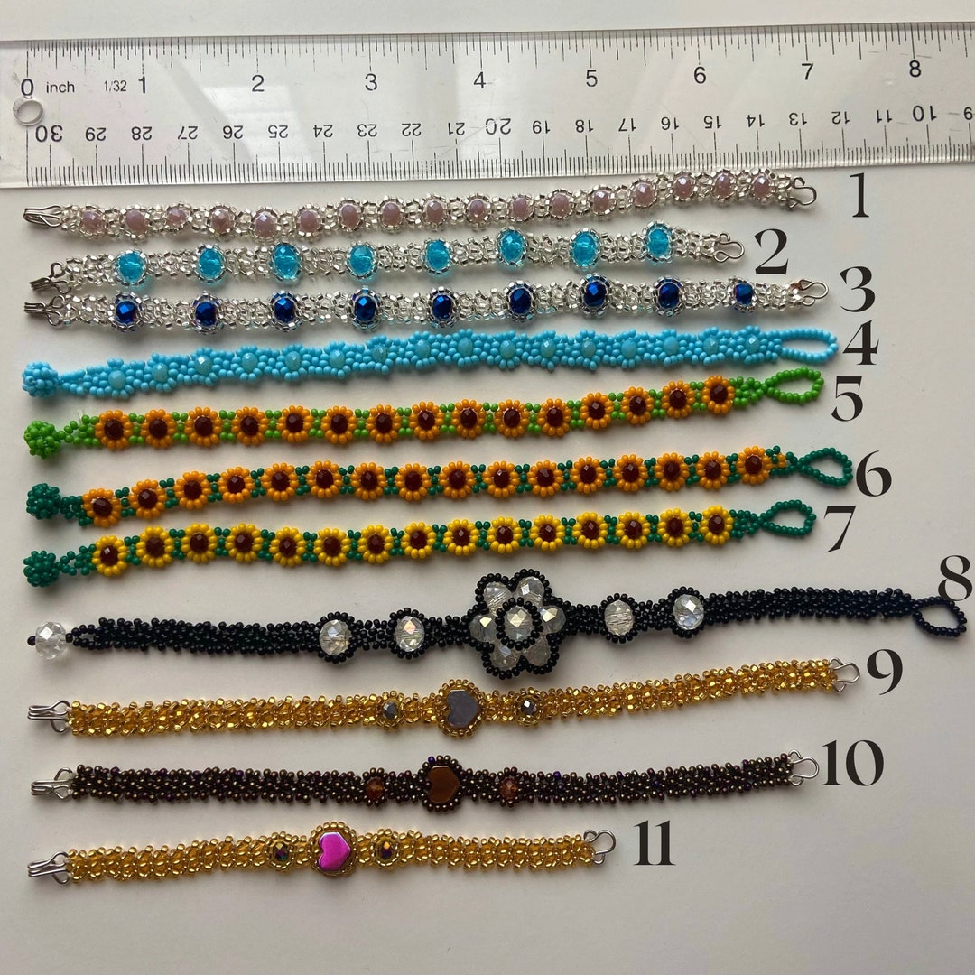 Thin Hand-beaded Bracelets - Etsy