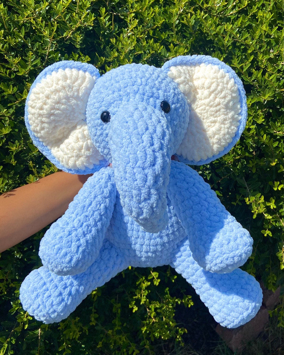 Crochet Blue Elephant Stuff Animal - Etsy