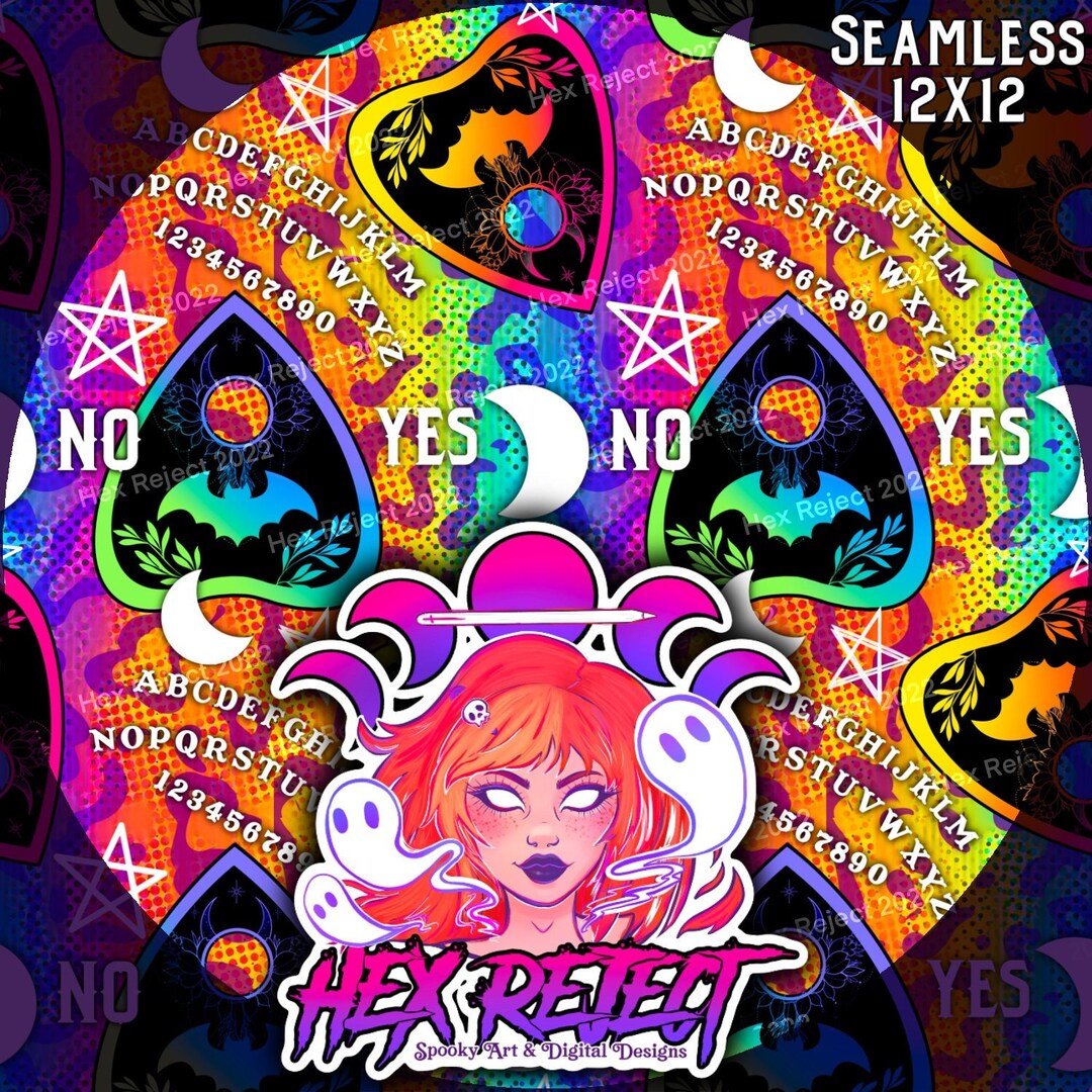Rainbow Goth Planchette || Seamless File || Digital Design || Lifetime ...
