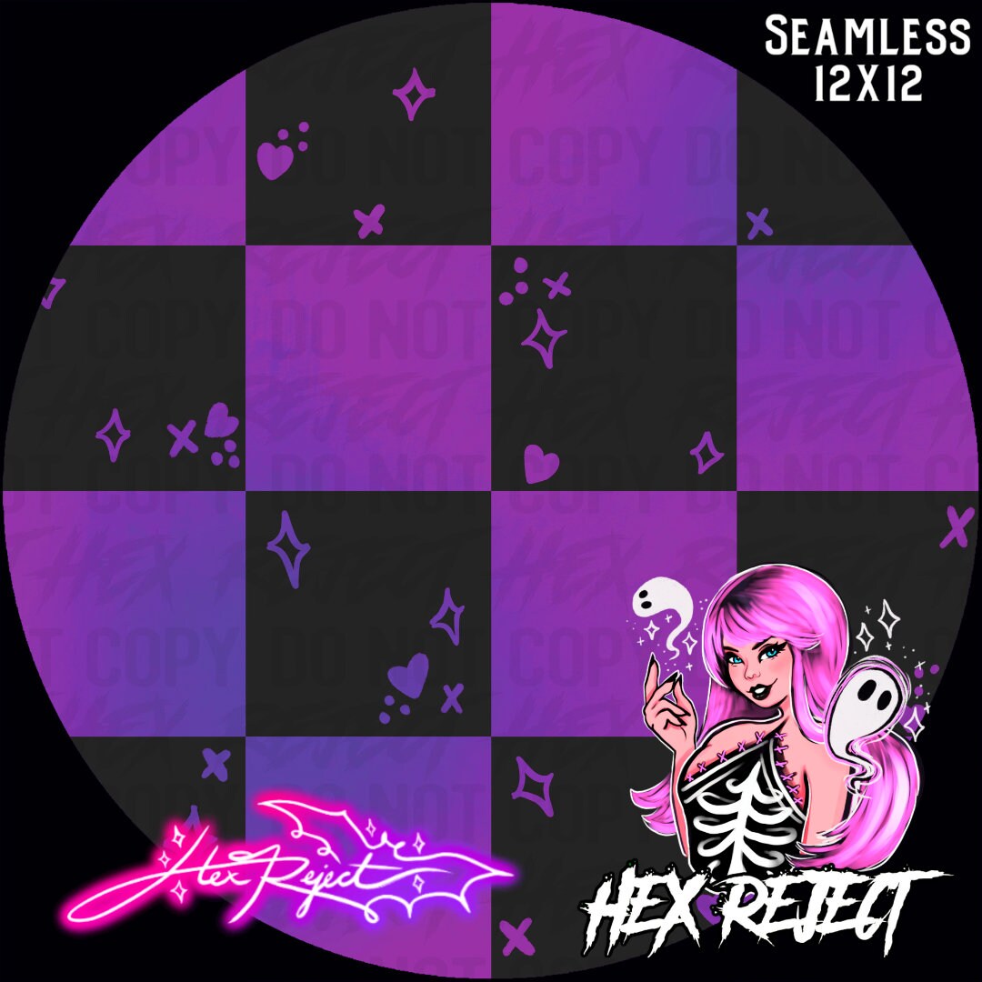 Purple & Black Checkered || Seamless File || Digital Design || Lifetime ...