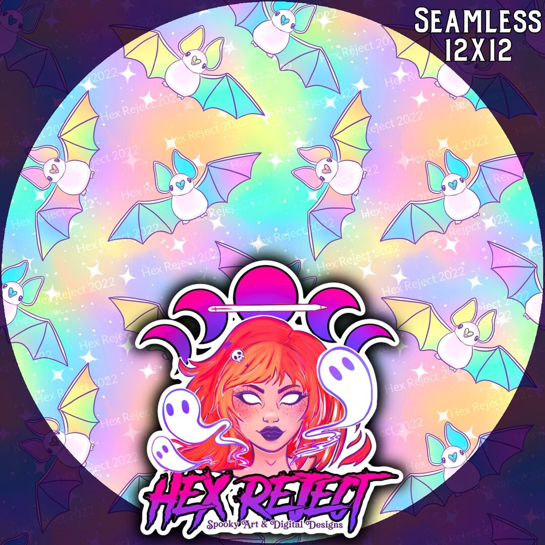 Pastel Rainbow Bats || Seamless File || Digital Design || Lifetime ...