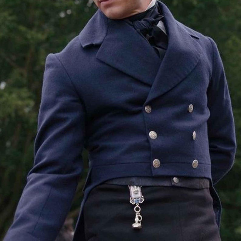 Men's Blue Wool Military Tailcoat, Men's Tailcoat Jacket With Breeches ...