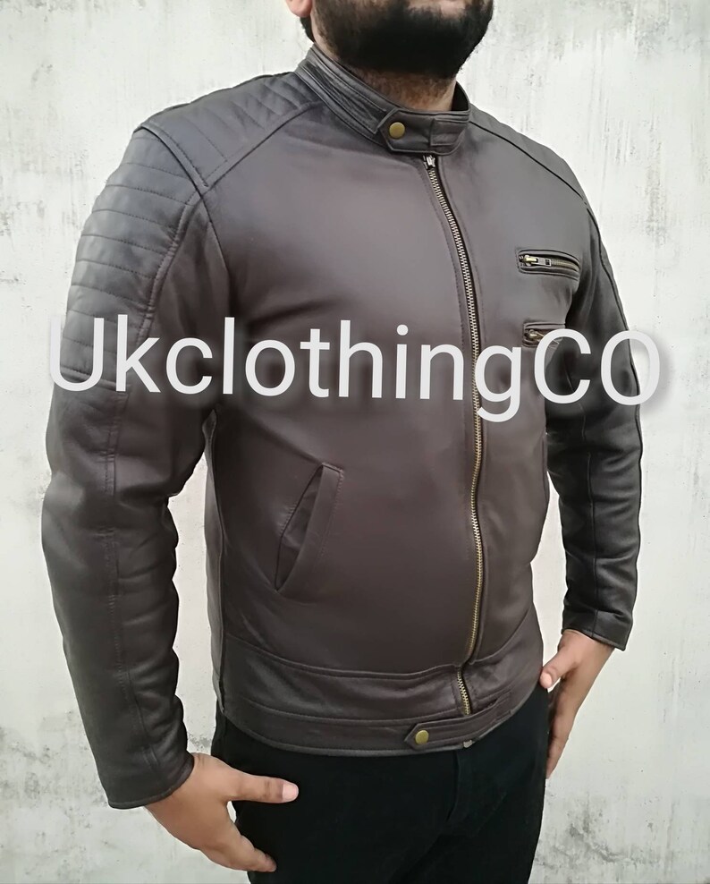 Men Real Vintage Cafe Racer New Brown Handmade Genuine Leather - Etsy