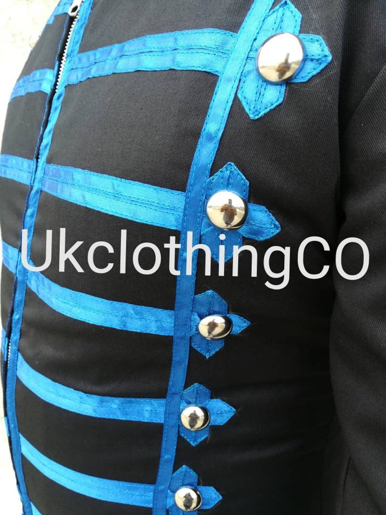 Blue Black Military Marching Band Drummer Jacket, Military Marching ...