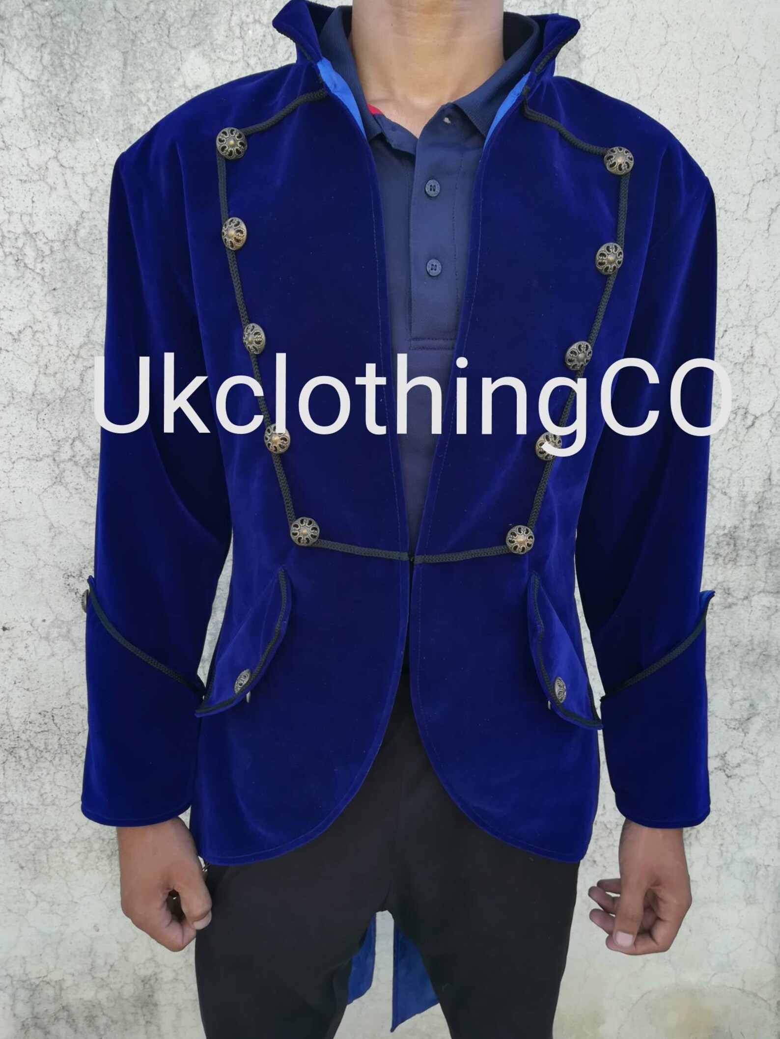 Blue Tailcoat Men's Steampunk Tailcoat Jacket Velvet - Etsy