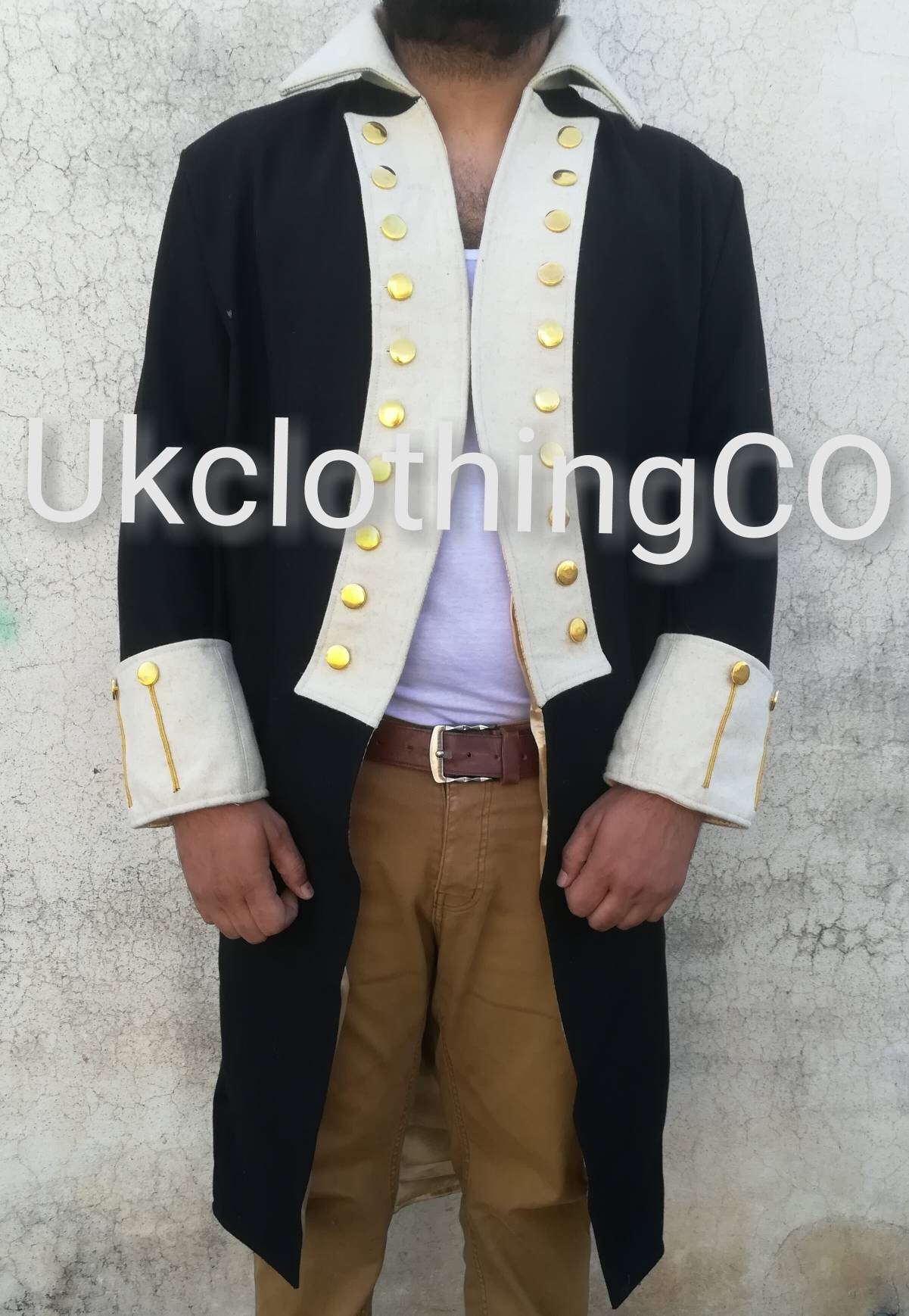 Naval Lieutenant Dress Frock , British Black Nd White Jacket, Costumes ...