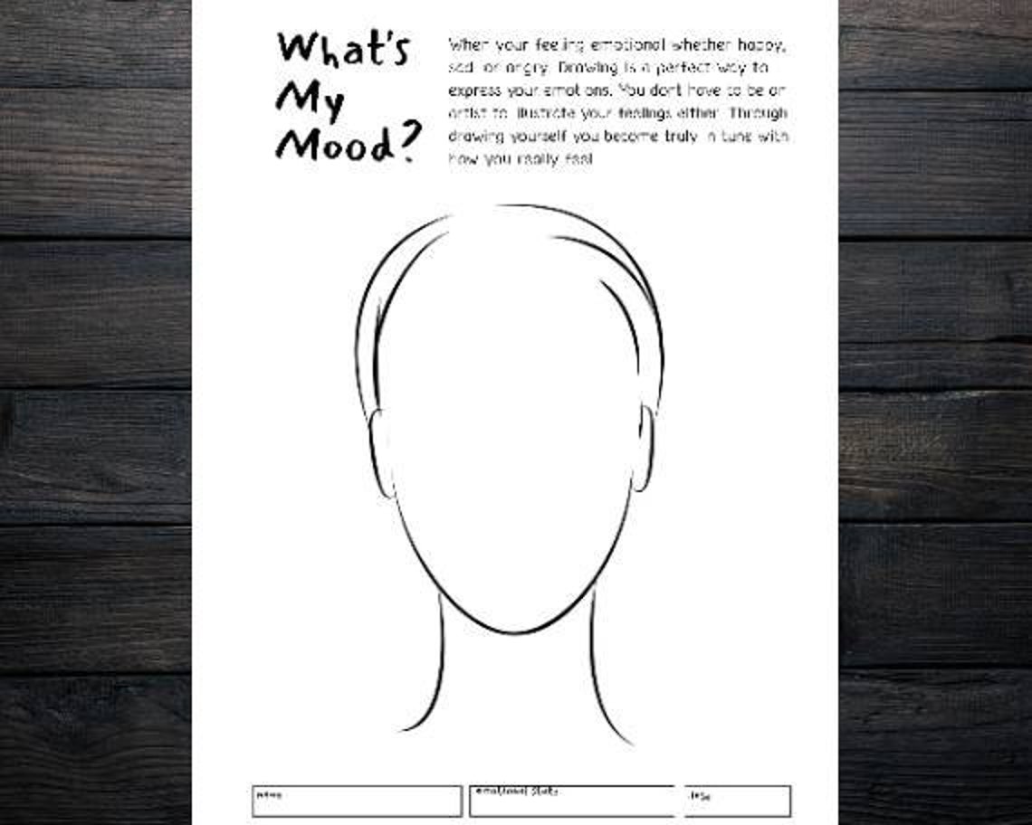 Whats My Mood?, Mood Tracker, Mood Drawing, Printable Mood Tracker - Etsy