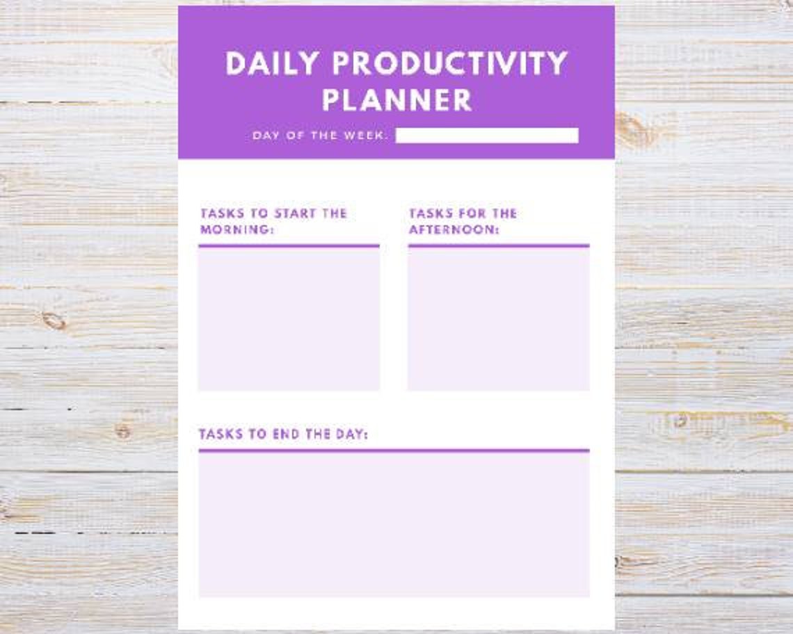 Daily Productivity Planner Productivity Tracker Daily - Etsy