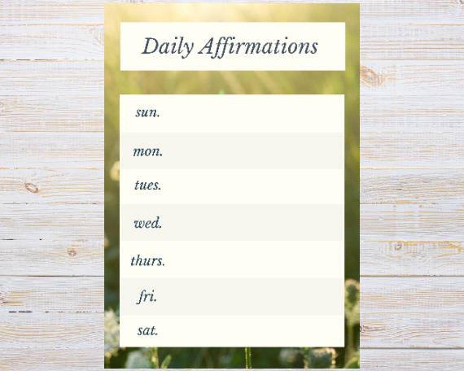 Daily Affirmations, Daily Planner, Positive Affirmations, Printable Art ...