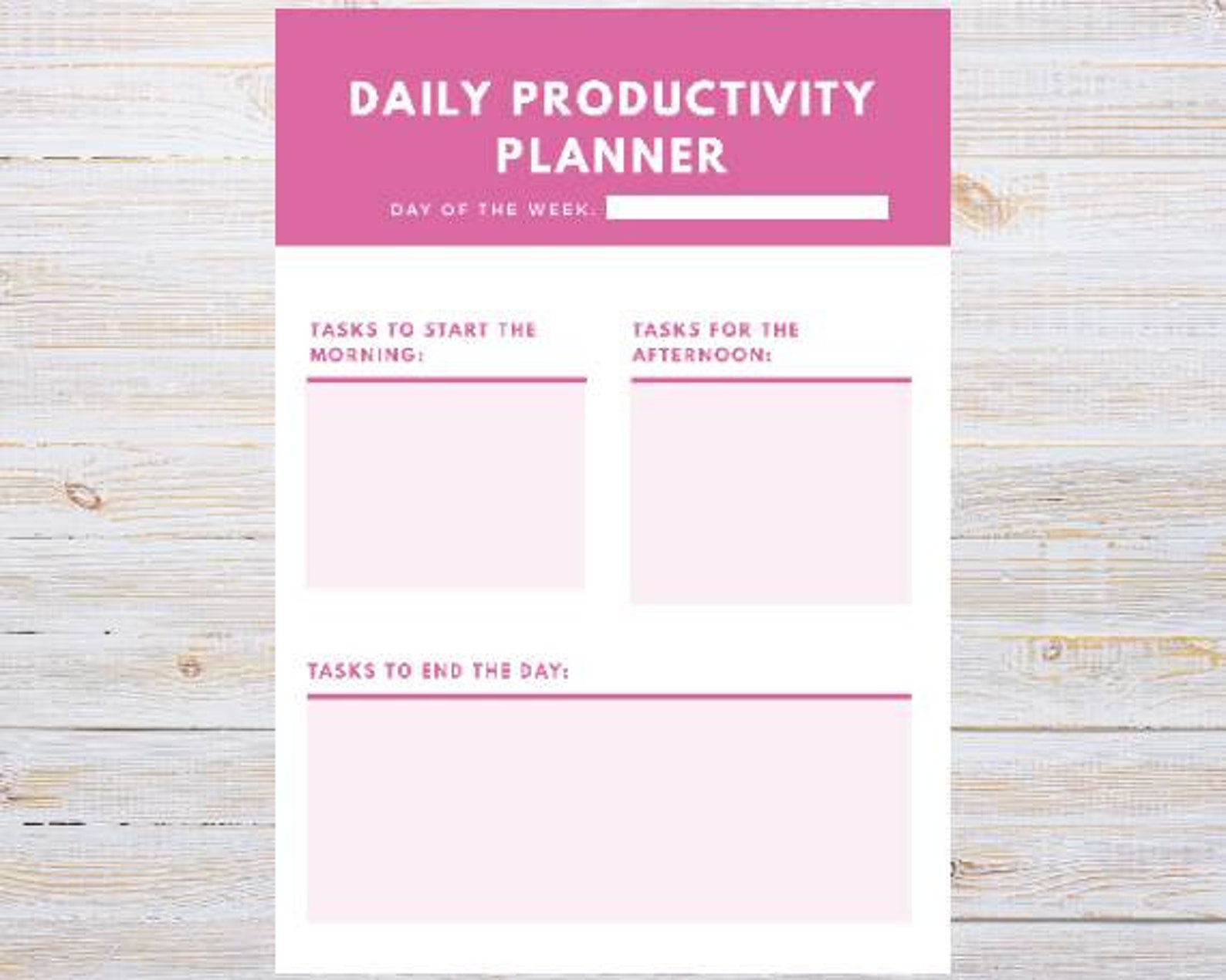 Daily Productivity Planner Productivity Tracker Daily - Etsy