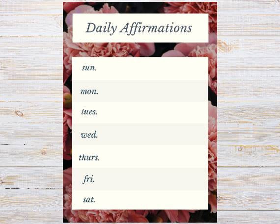 Daily Affirmations, Daily Planner, Positive Affirmations, Printable Art ...