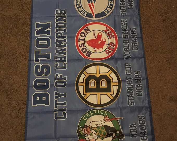 Boston New England Sports Teams Banner Flag Red Sox Bruins Patriots ...
