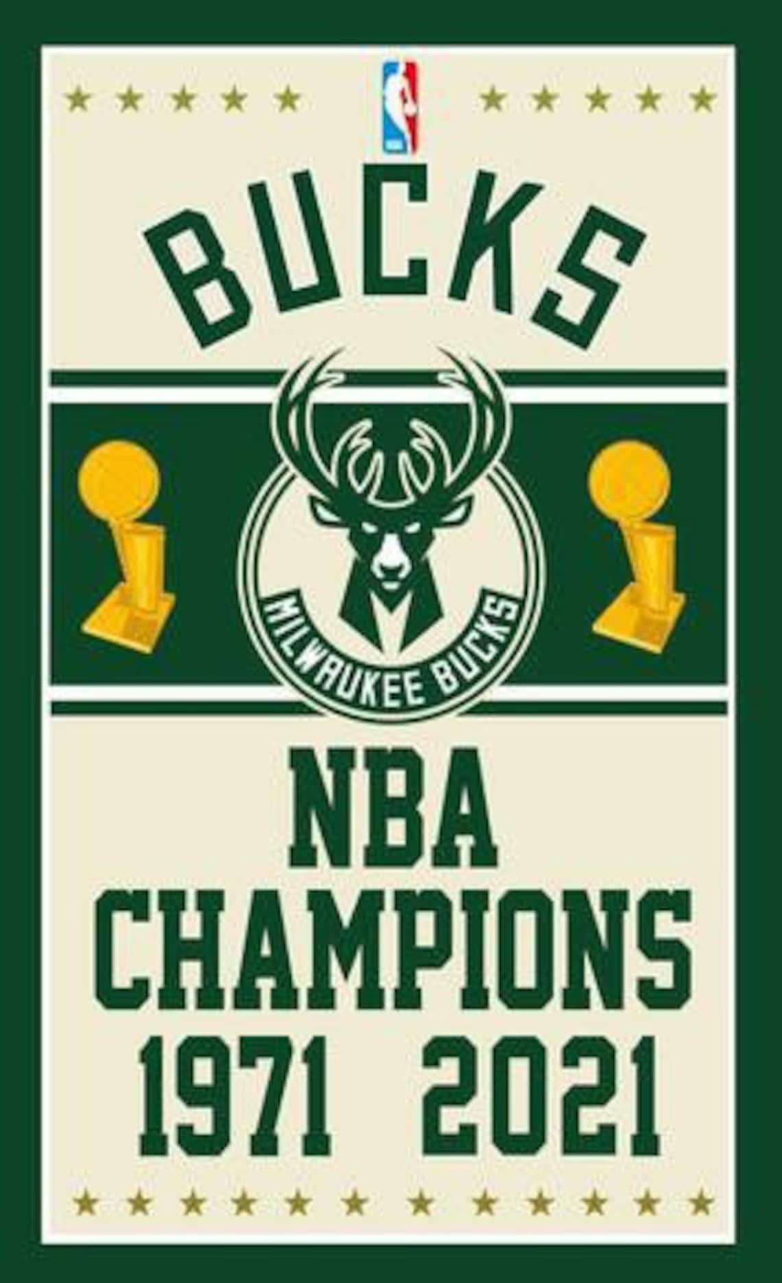 Milwaukee Bucks NBA Championship Banner Flag | Etsy