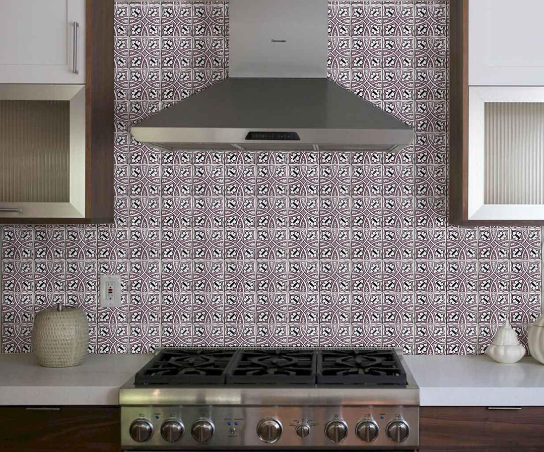 Authentic Kitchen Backsplash Tile Ceramic, Purple Island Kitchen ...