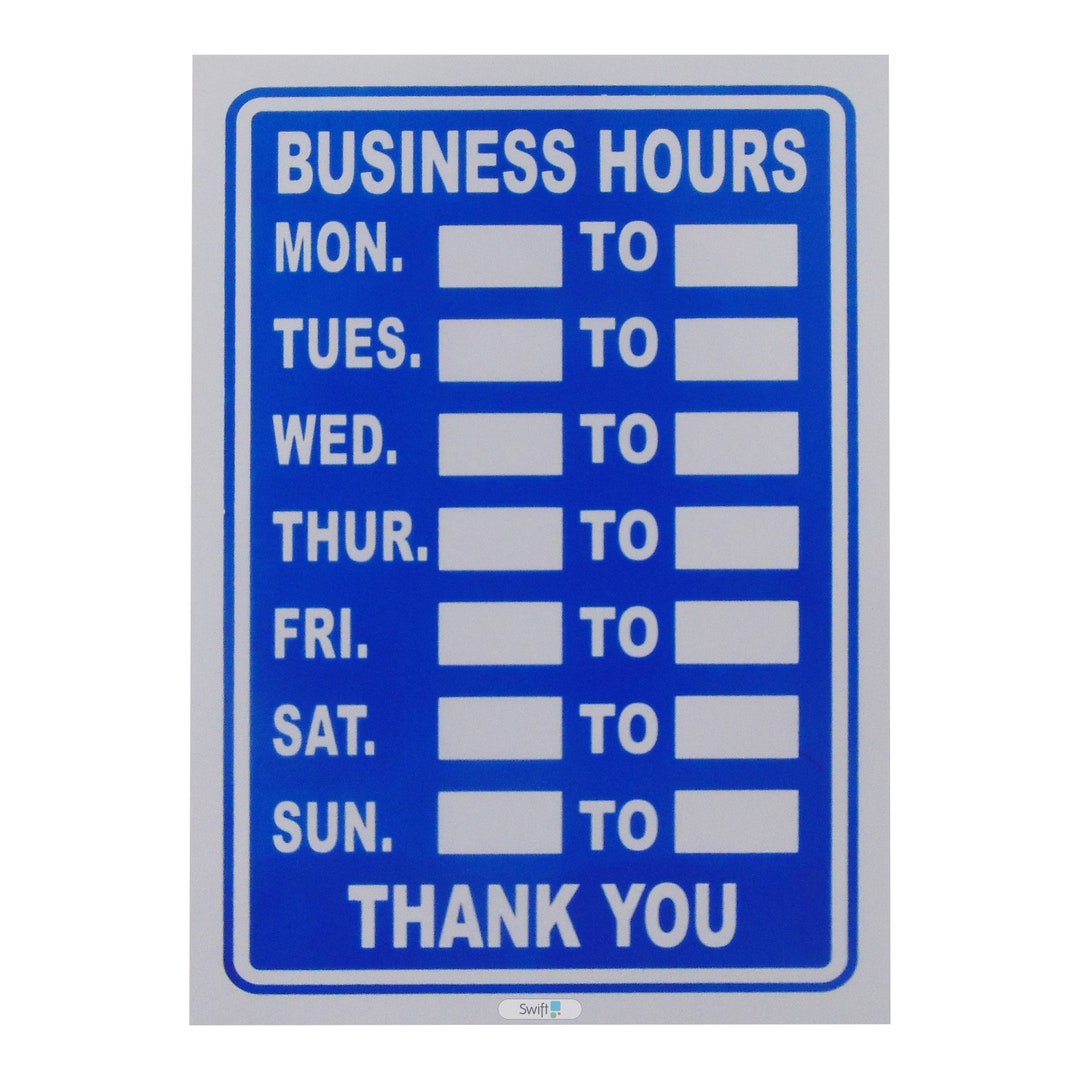 Business Hours Blue Shop Sign BS20 - Etsy