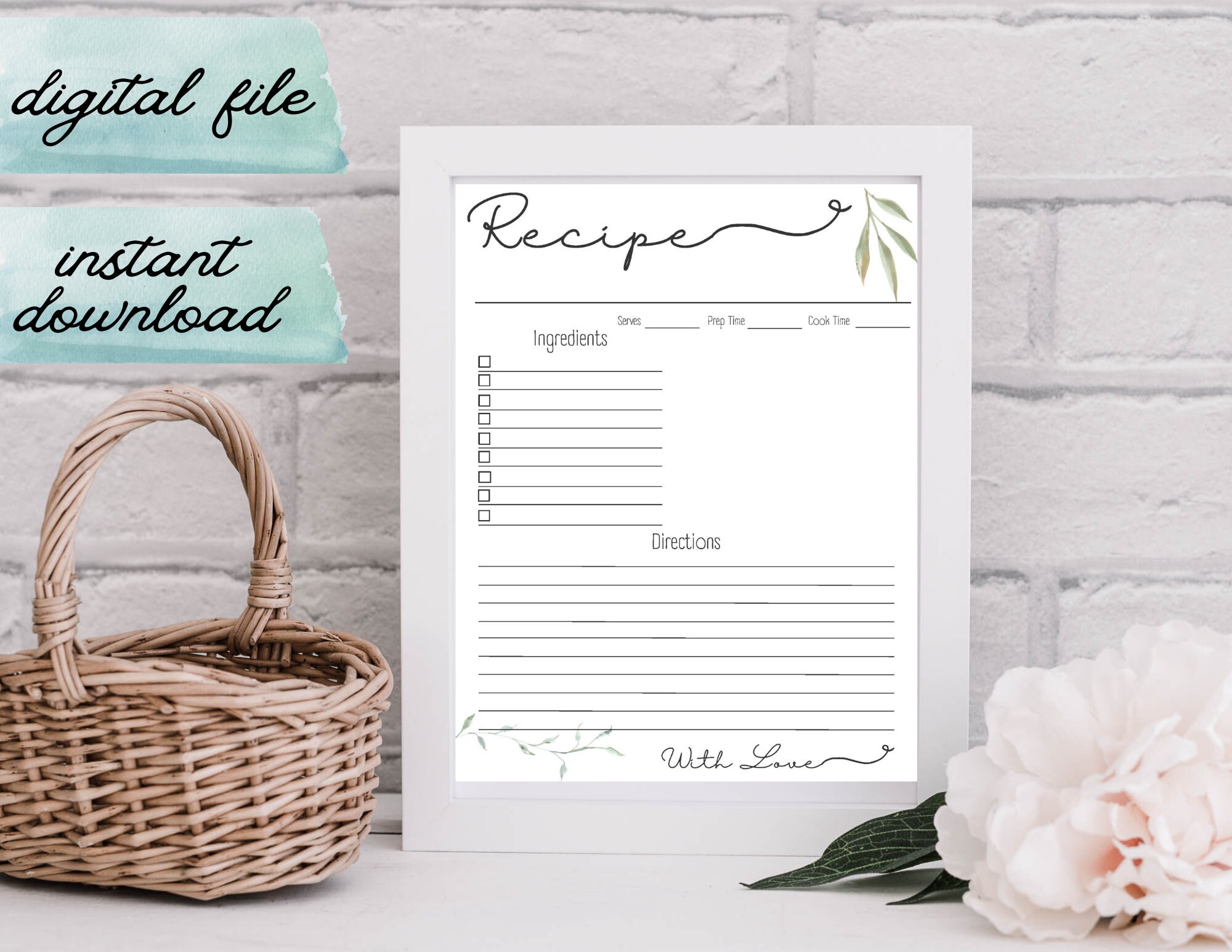 Editable Recipe Template, Recipe Sheet Template, Editable Recipe Card ...
