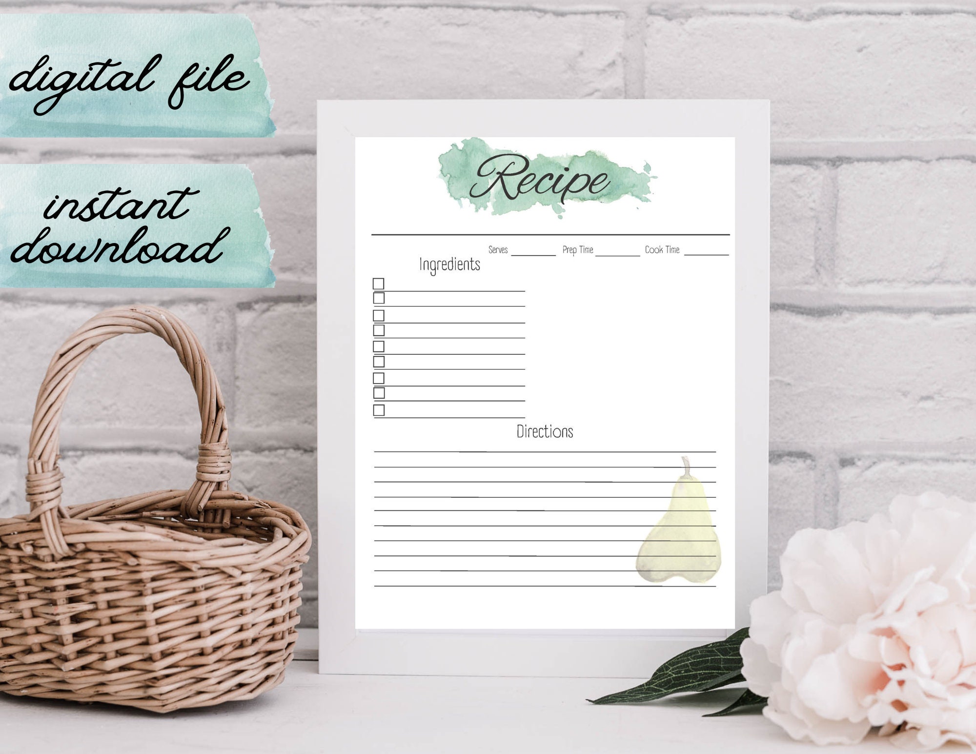 Editable Recipe Template, Recipe Sheet Template, Editable Recipe Card ...