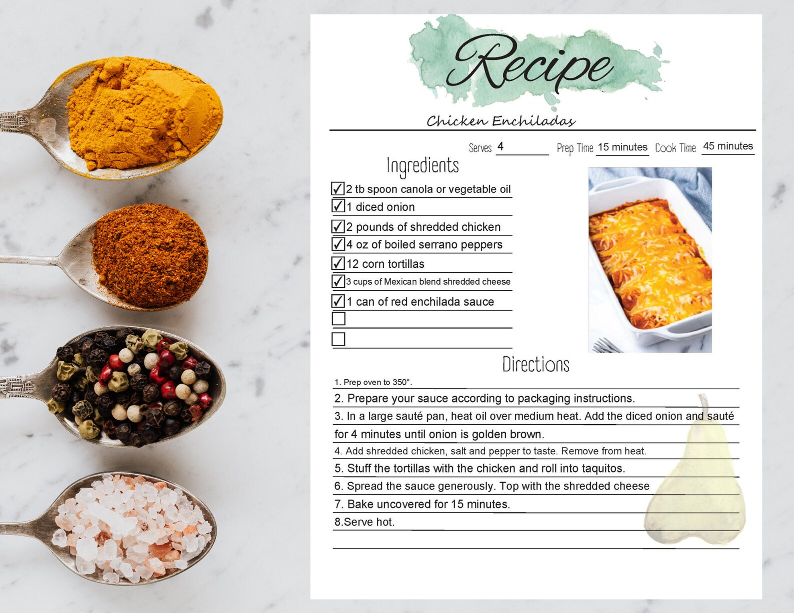 Editable Recipe Template, Recipe Sheet Template, Editable Recipe Card ...