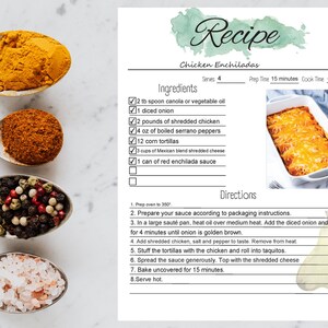 Editable Recipe Template, Recipe Sheet Template, Editable Recipe Card ...