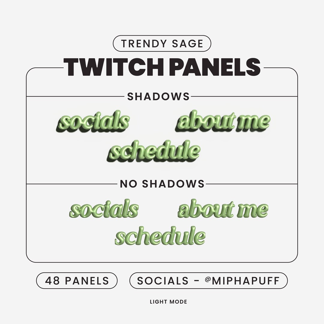 Trendy Sage TWITCH PANELS | Cute | Green | Girly | Streamer | Twitch ...